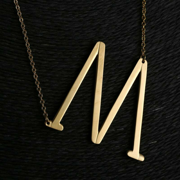 Jewelry | Large Letter M Pendantnecklace Stainless Steel | Poshmark